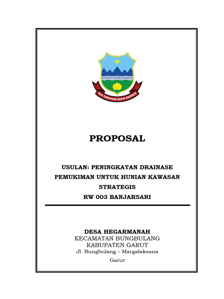 Proposal Drainase RW 003 | PDF
