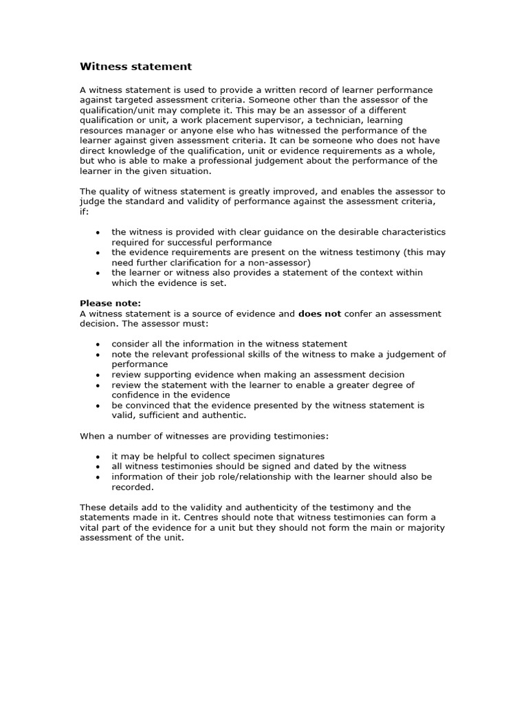 HG Witness Statement | PDF | Witness | Testimony