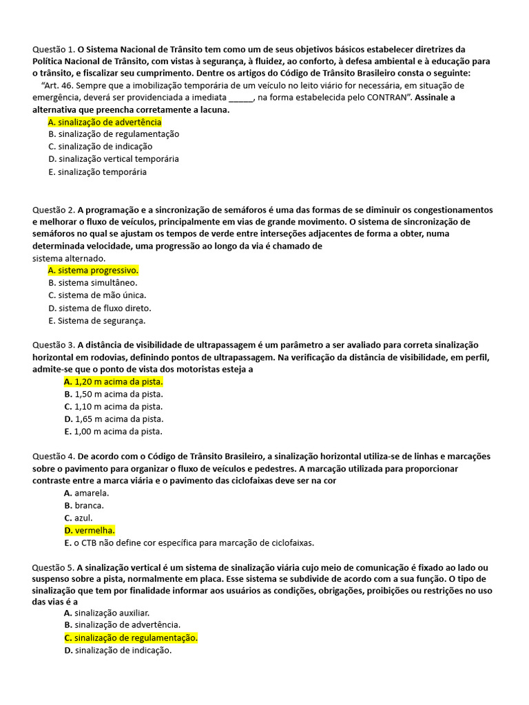 3 - AP - 2 - Proj. Viario 1 - Sinalizacao-Alunos | PDF | Tráfego | Transporte