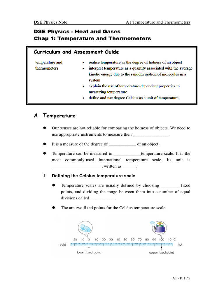 G9 Revision Notes | PDF | Thermometer | Heat