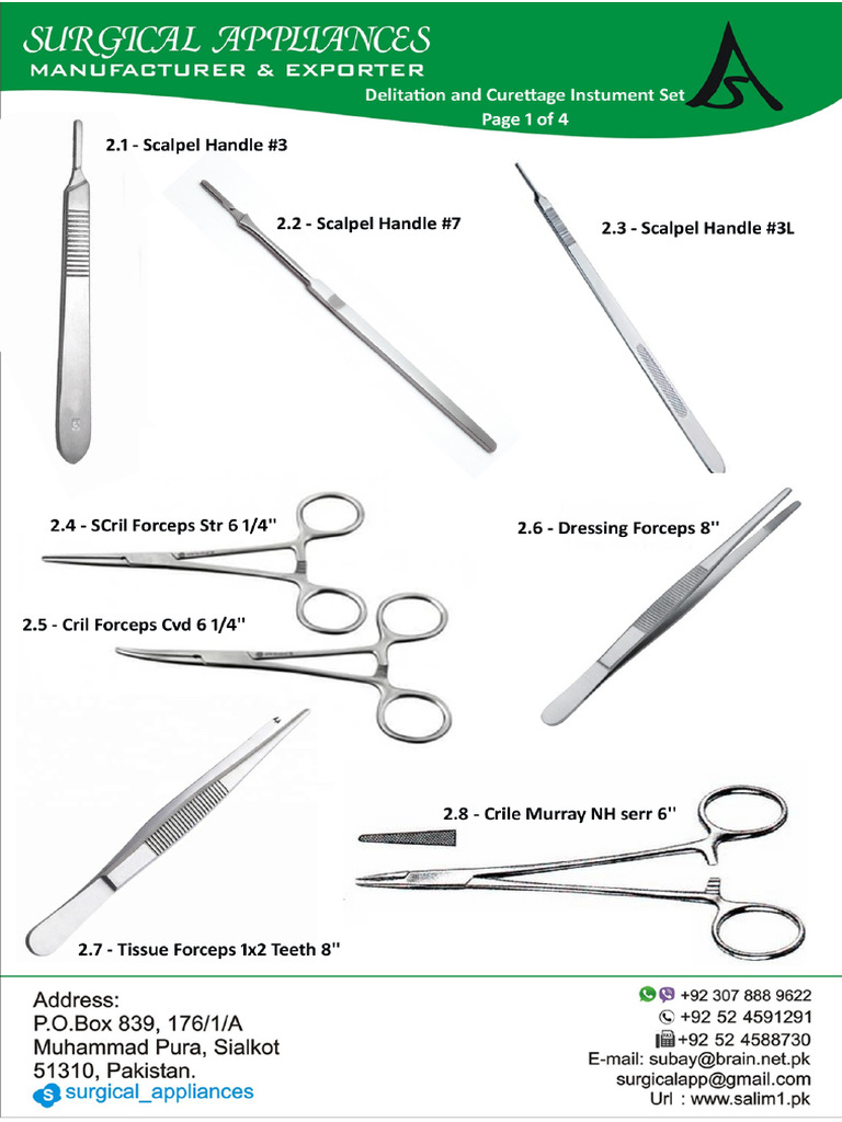 Delitation and Curettage Instument Set - REF # 5-2019 | PDF