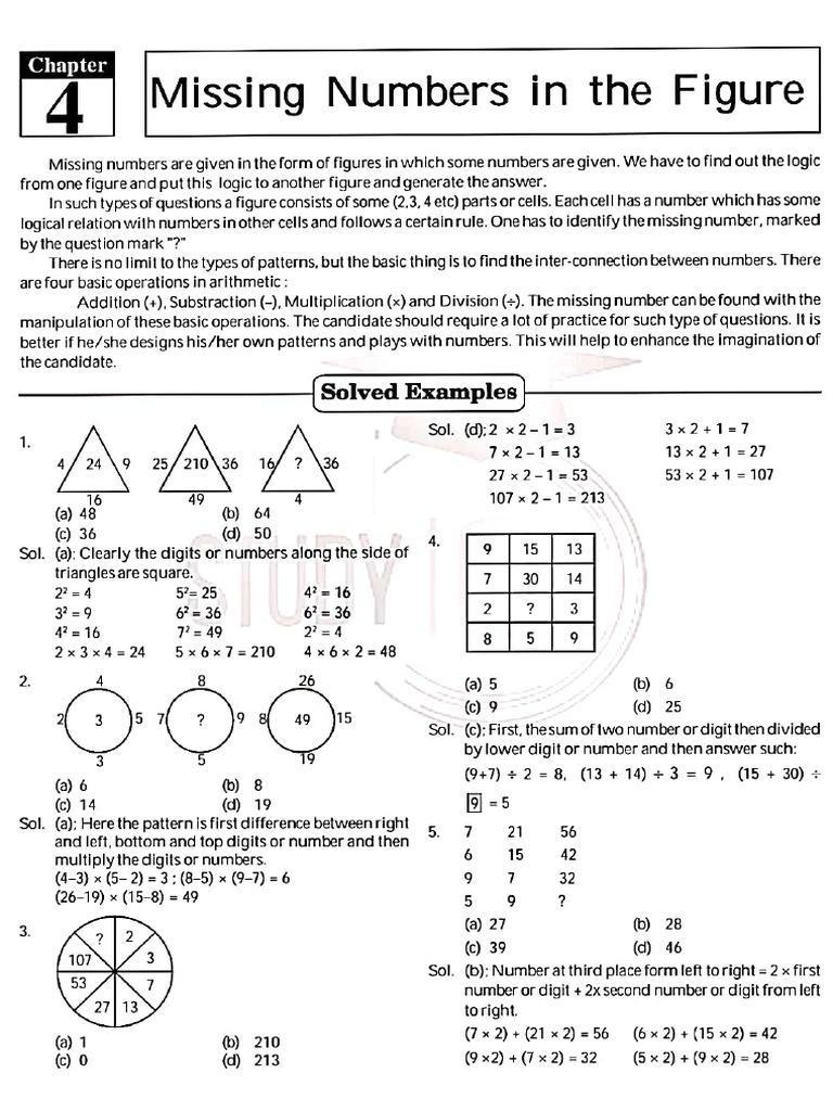 Non_Verbal_Reasoning_Missing_Numbers_in_Figures_Solved_Questions | PDF