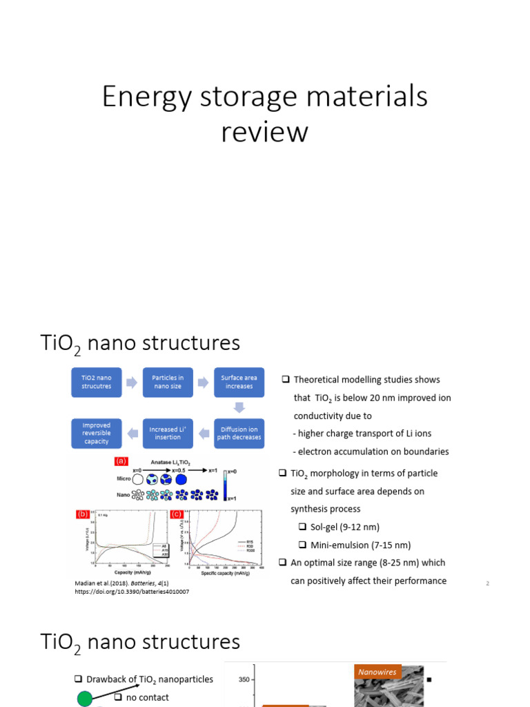 TiO2 Nanostructures for Energy Storage | PDF | Lithium Ion Battery ...