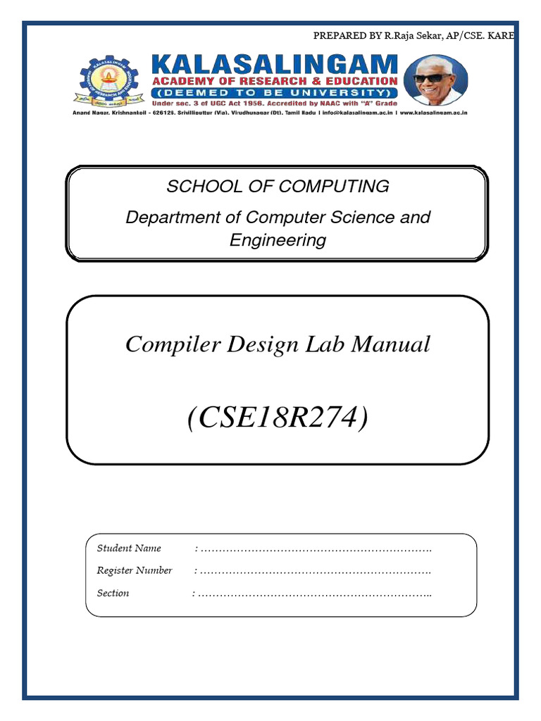 CD Lab Kare With Solution With Header | PDF | Parsing | Compiler