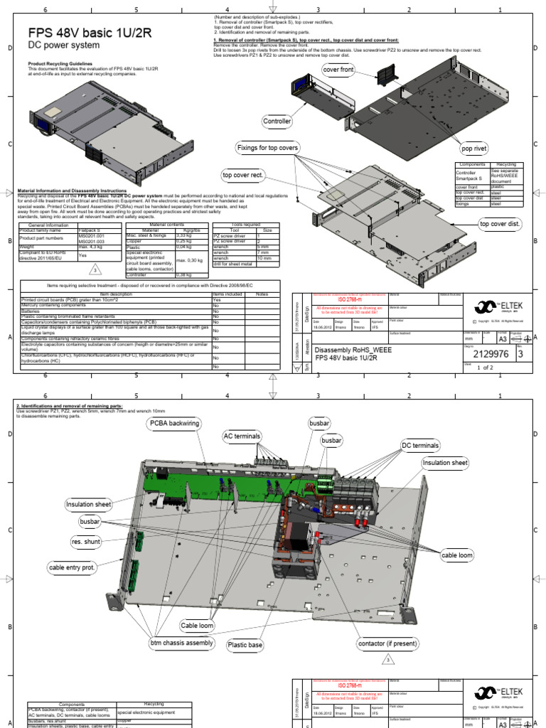 Disassembly RoHSWEEE FPS 48V Basic 1U2R (E - 2129976 - 1 - 3) - 1 | PDF | Printed Circuit Board ...