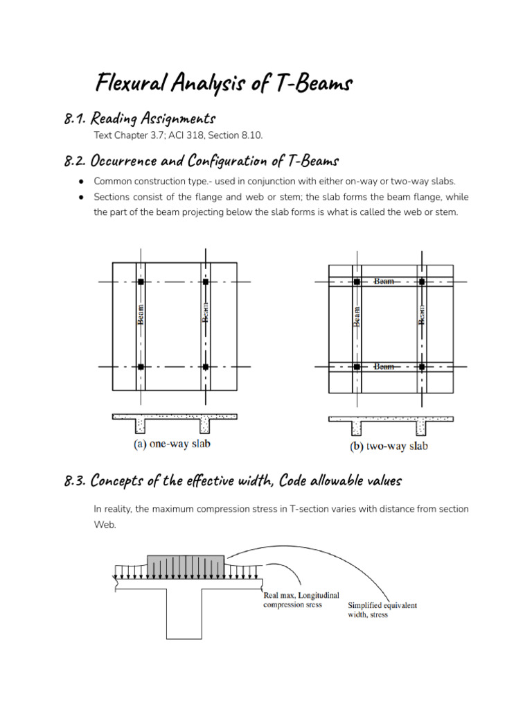 Flexural Analysis of T Beams | PDF | Science & Mathematics