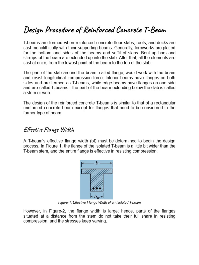 Design Procedure of Reinforced Concrete T Beam | Download Free PDF ...