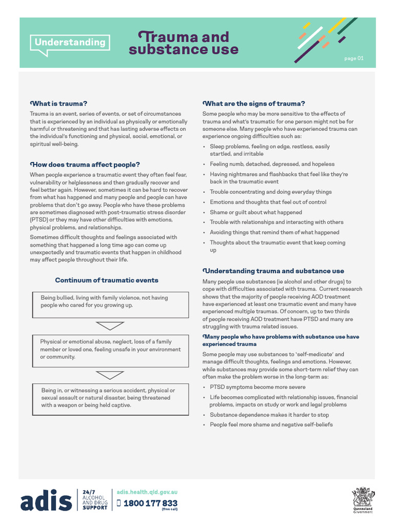 Understanding-Trauma-Substance-Use-Fact-Sheet For Sed | PDF ...