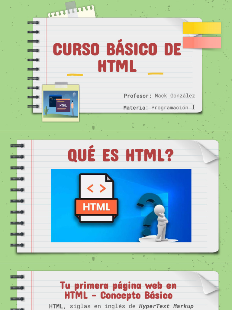 html_basico_presentacion | PDF | HTML | Red mundial