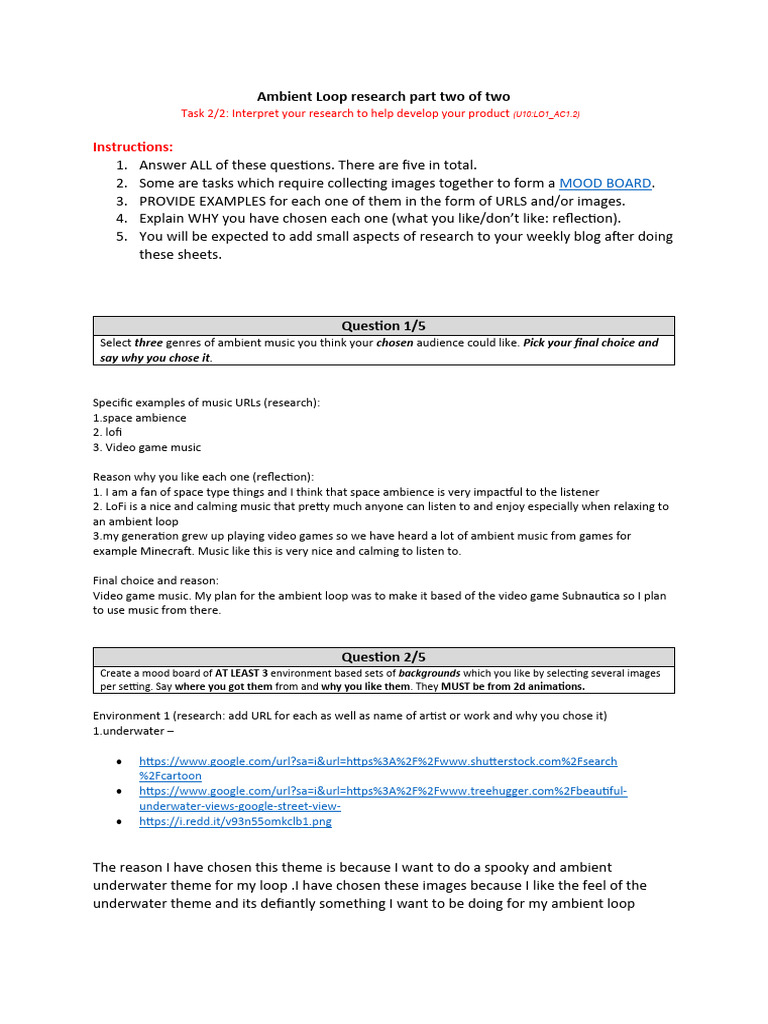 Ambient Loop 2324 Research Part Two of Two | PDF | Games & Activities ...