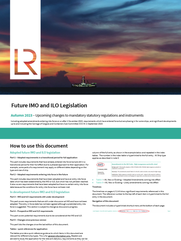 Future IMO and ILO Legalization | PDF | Ships | Shipping