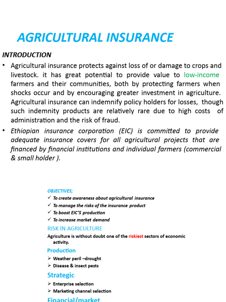 # Agricultural Insurance | PDF | Insurance | Agriculture