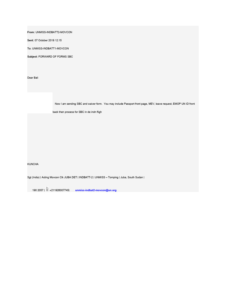 Instr For SBC Mail | PDF