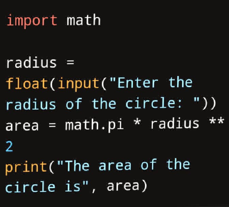 Python Programm To Find Area of Circle | PDF