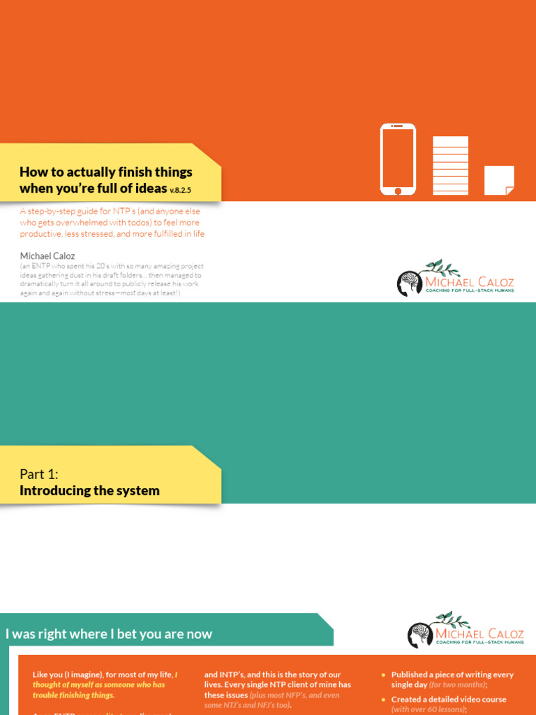 How To Actually Finish Things When Youre Full of Ideas v.8.2.5 | PDF