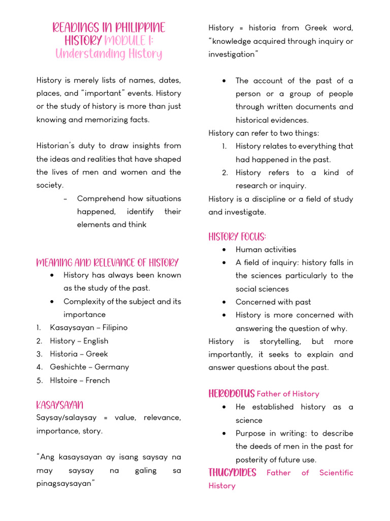 Readings in Philippine History Module 1 | PDF | Science