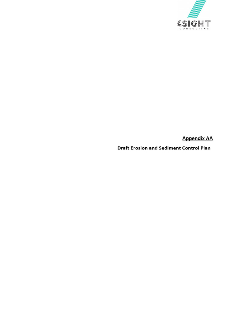 Appendix AA Draft Erosion and Sediment Control Plan | PDF | Surface Runoff | Sediment