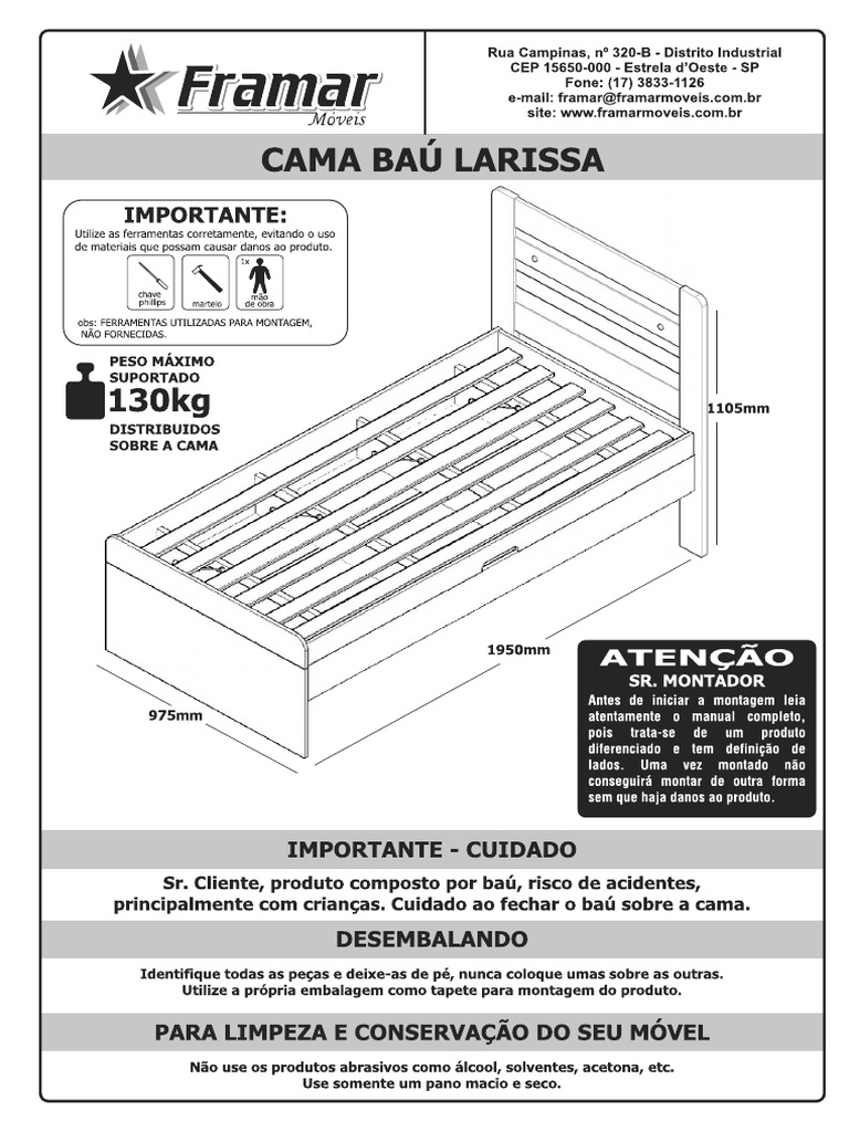 Manual Bicama Framar Larissa Malbec | PDF
