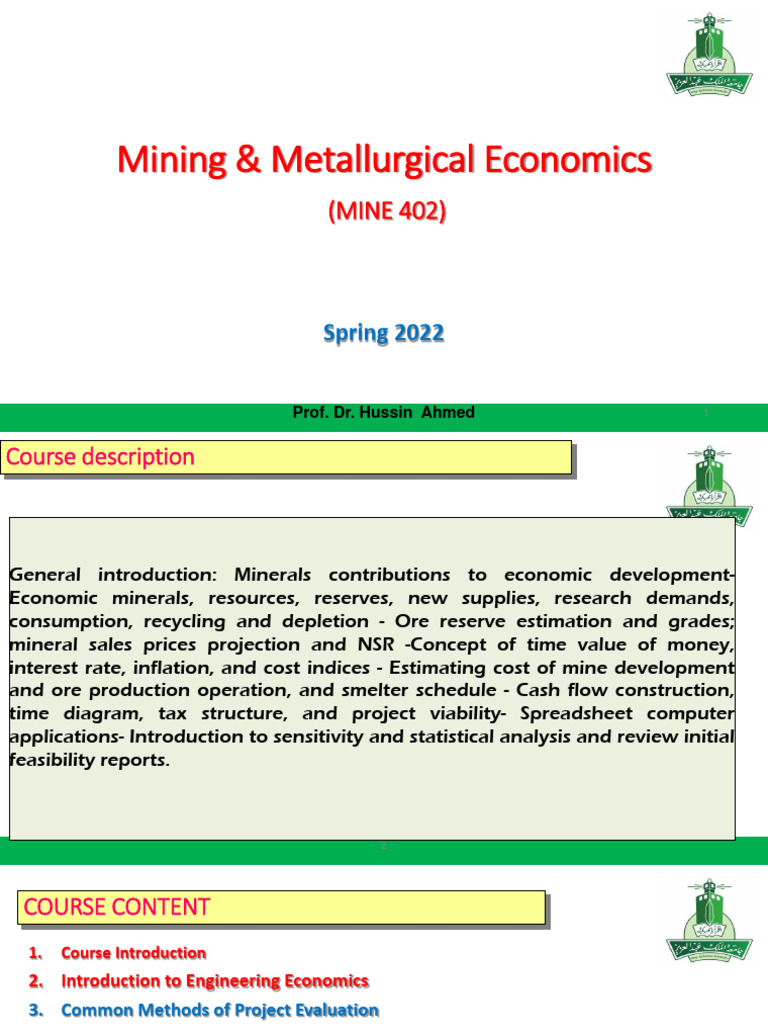 3 - Common Methods of Project Evaluation | PDF | Net Present Value | Mining