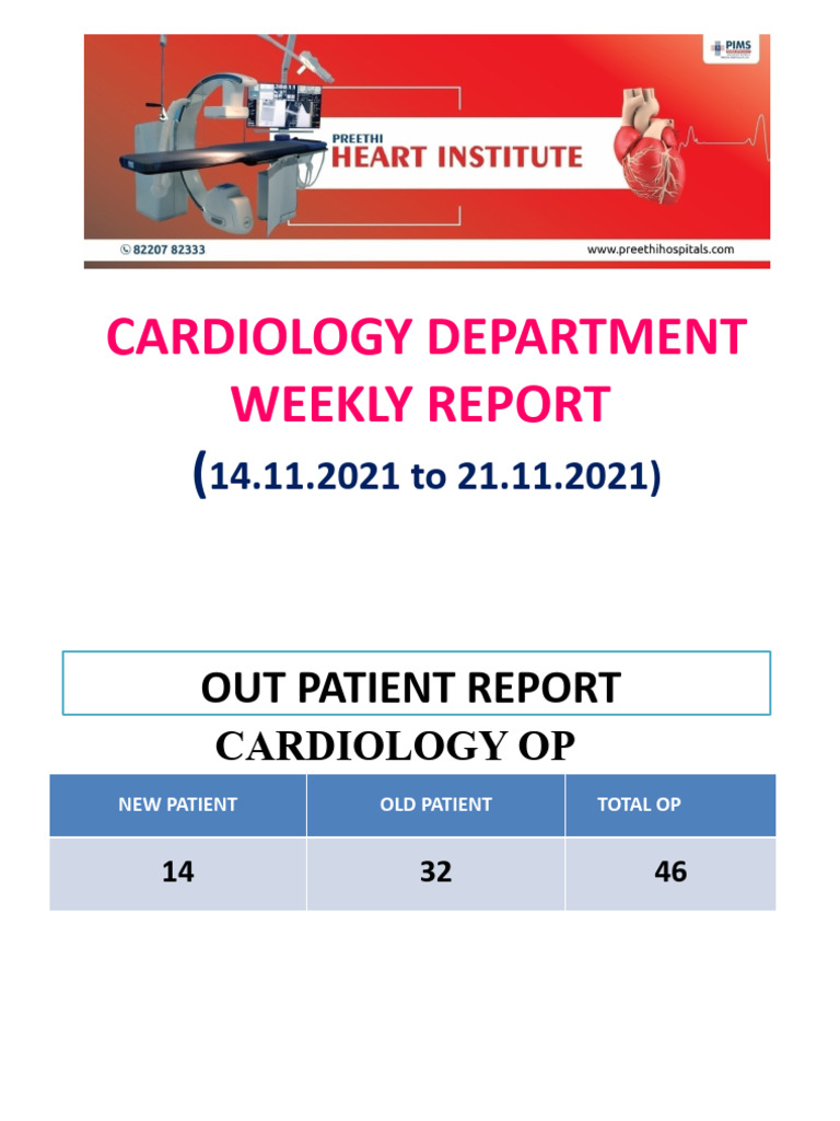 Cardiology Department Report | PDF