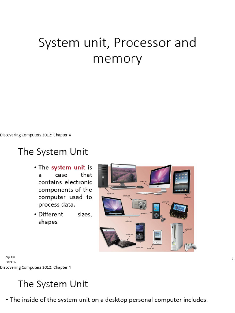 Lecture 2 Systemunit | PDF | Central Processing Unit | Multi Core Processor