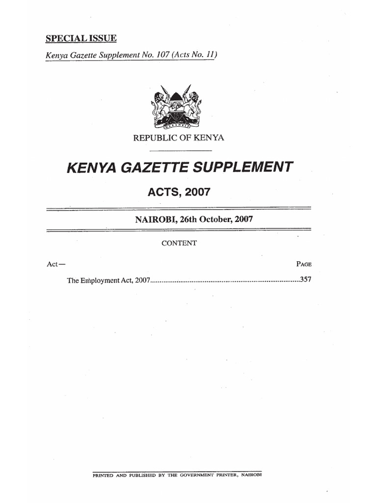 Employment Act 2007 | PDF