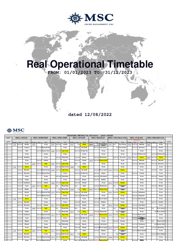 Operation Timetable 2023 | PDF | Ships | Shipping
