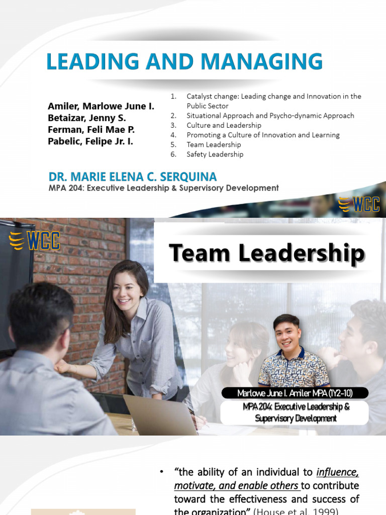 Team Leadership and Safety Leadership | PDF