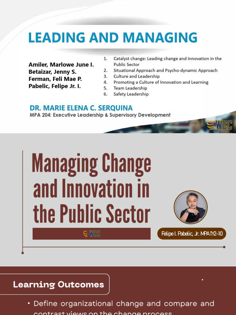 Managing Change and Innovation | PDF | Organization Development ...