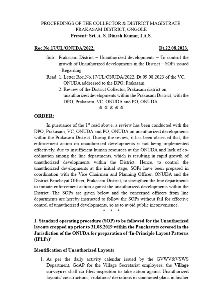 SOP - For ULs | PDF