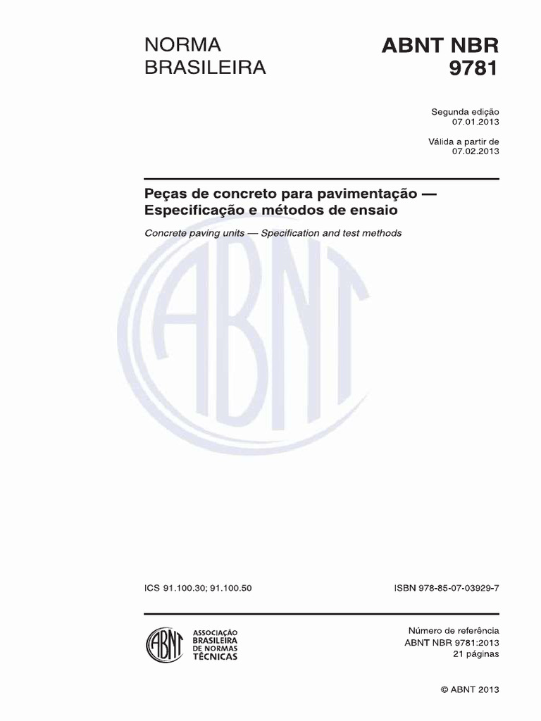 Abnt NBR 9781 | PDF