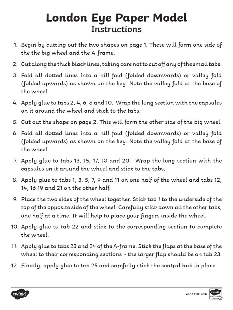 London Eye Paper Model Guide | PDF