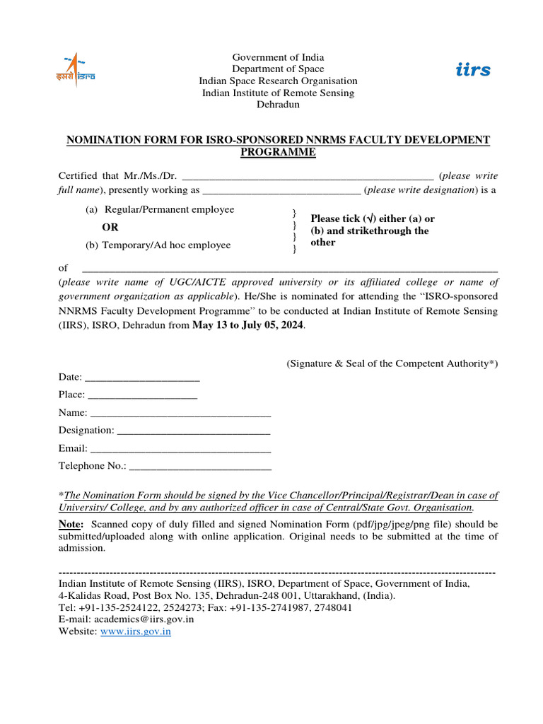5 Nomination Form | PDF | Computing