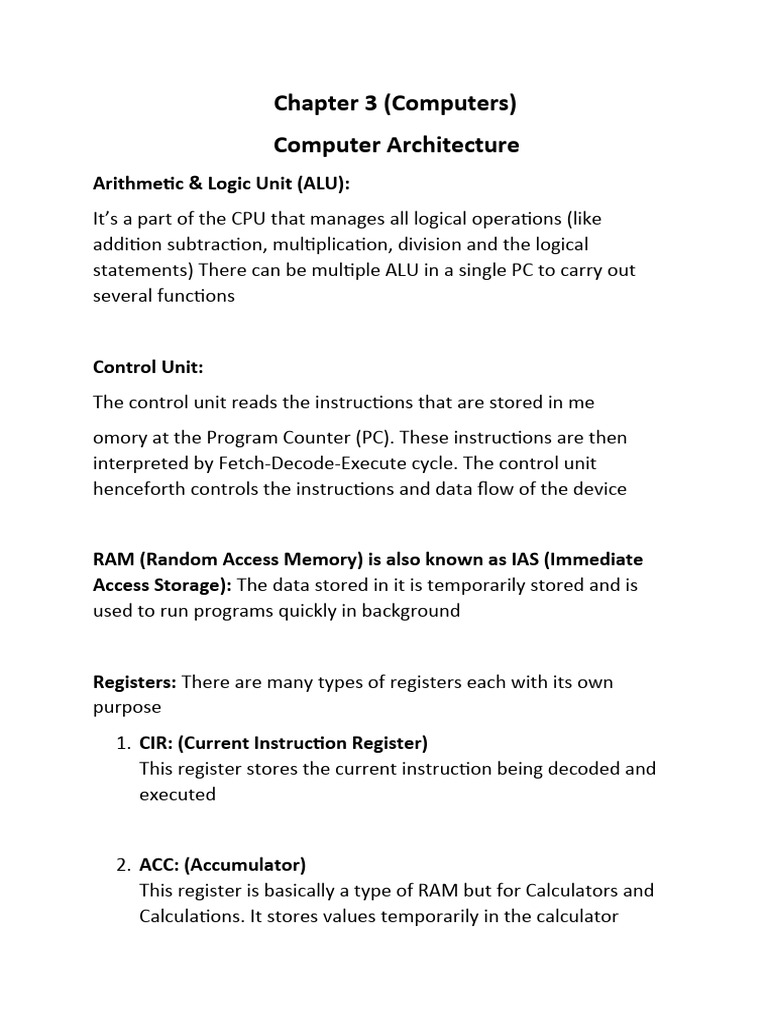 Chapter 3 Comp Architecture Test 21st February 2023 | PDF