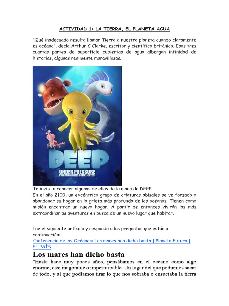 Actividad 1-Sa3 | PDF | Mar | Océanos