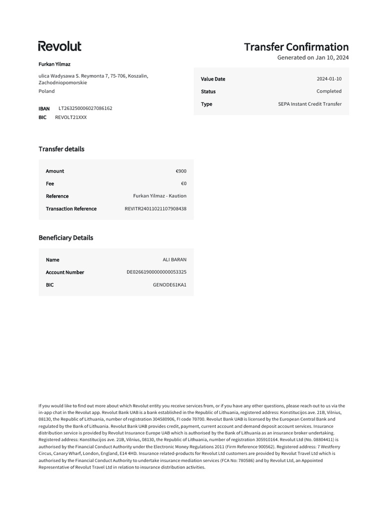 Transaction Confirmation Report en Us 235c42 | Download Free PDF ...