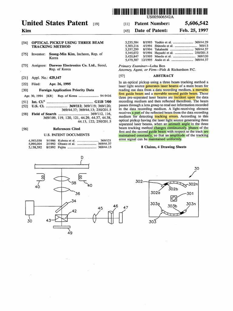 Three Beam Optical Pickup Patent | PDF | Laser | Optics
