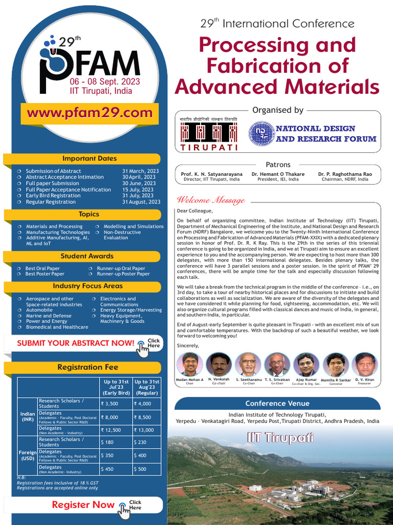29thPFAM 2023 Poster IIT Tirupati | PDF