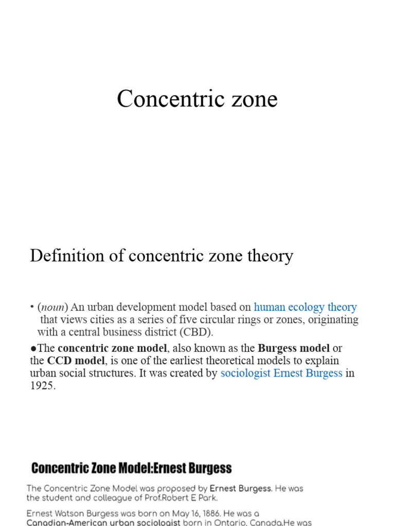 Concentric Zone Theory | PDF