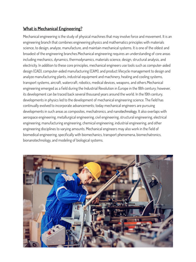 Mechanical Engineering | PDF | Mechanical Engineering | Engineering