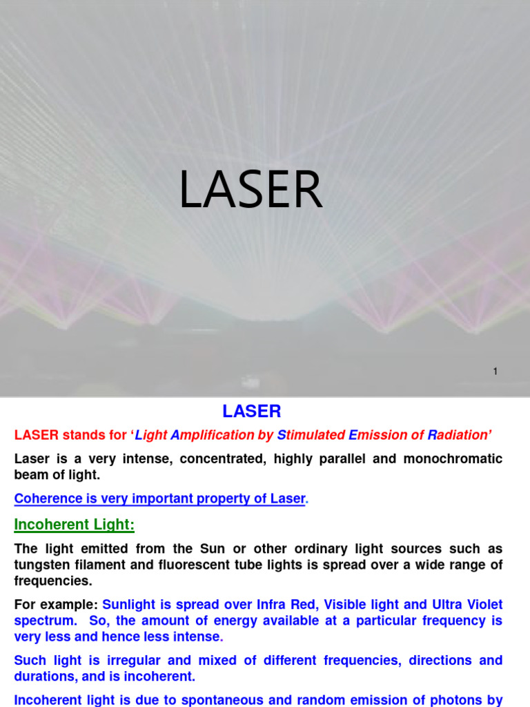Laser Ppt Ph 121 Pdf