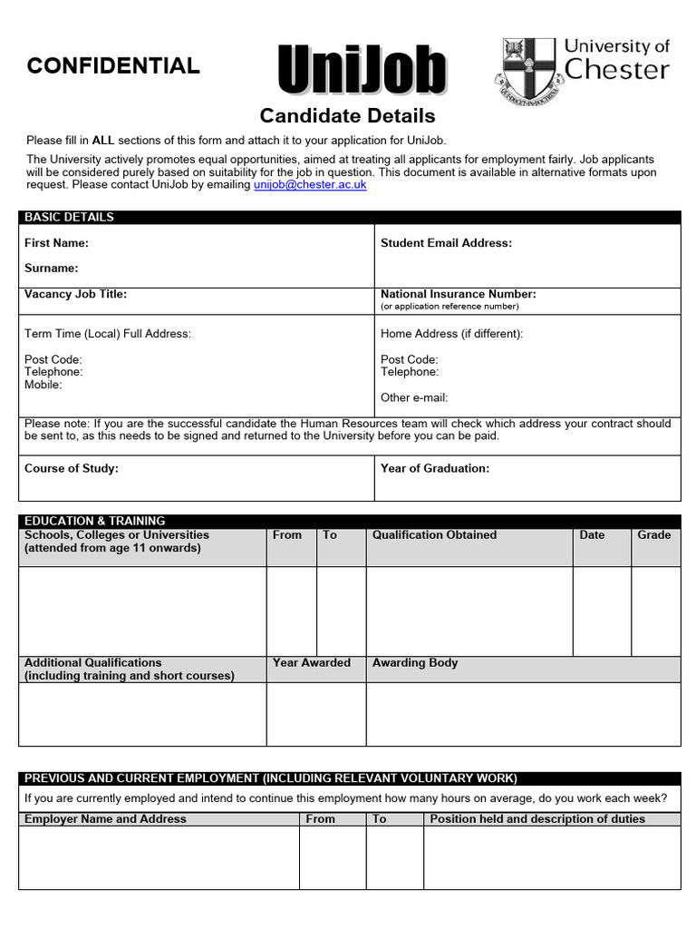 Candidate-Details-Application-Form (2) | PDF | Employment