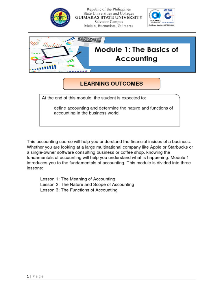 Accounting_Unit 1 | PDF