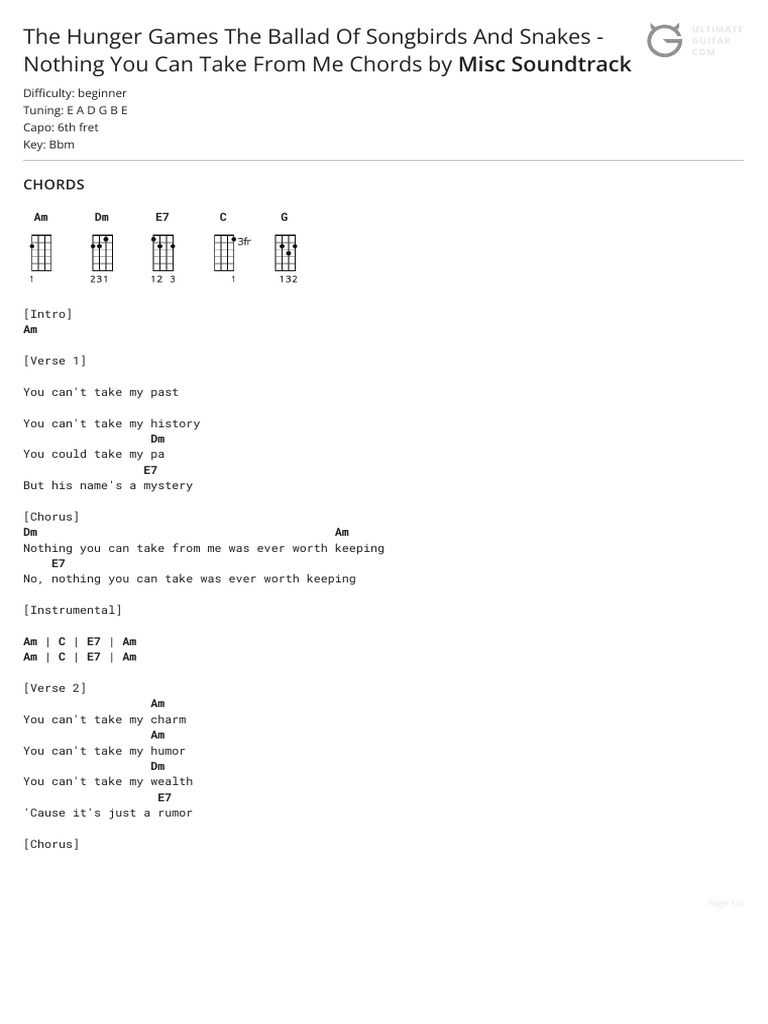 The Hunger Games The Ballad of Songbirds and Snakes - Nothing You Can ...