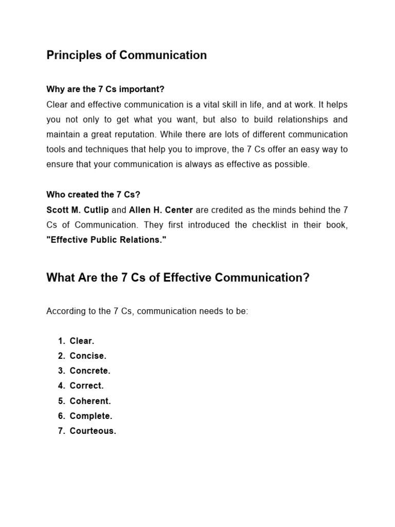 7 Cs of Effective Communication | PDF | Communication