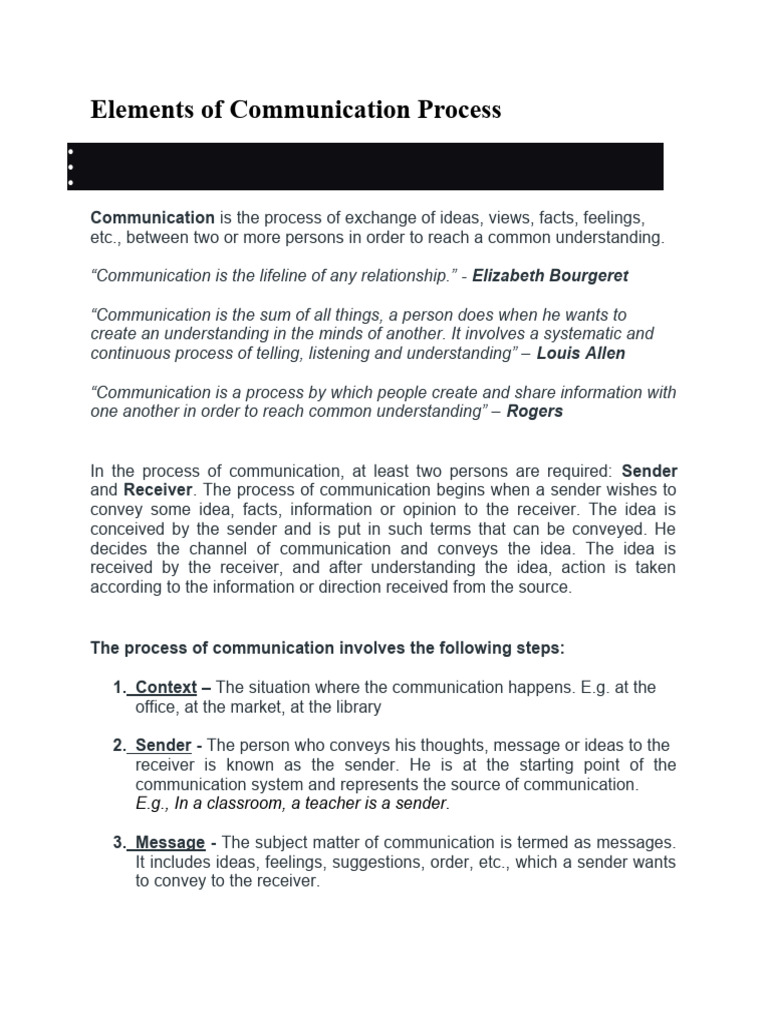 Elements of Communication Process | PDF | Communication | Code