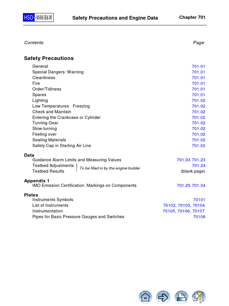 Man B&W: Safety Precautions | PDF | Valve | Piston