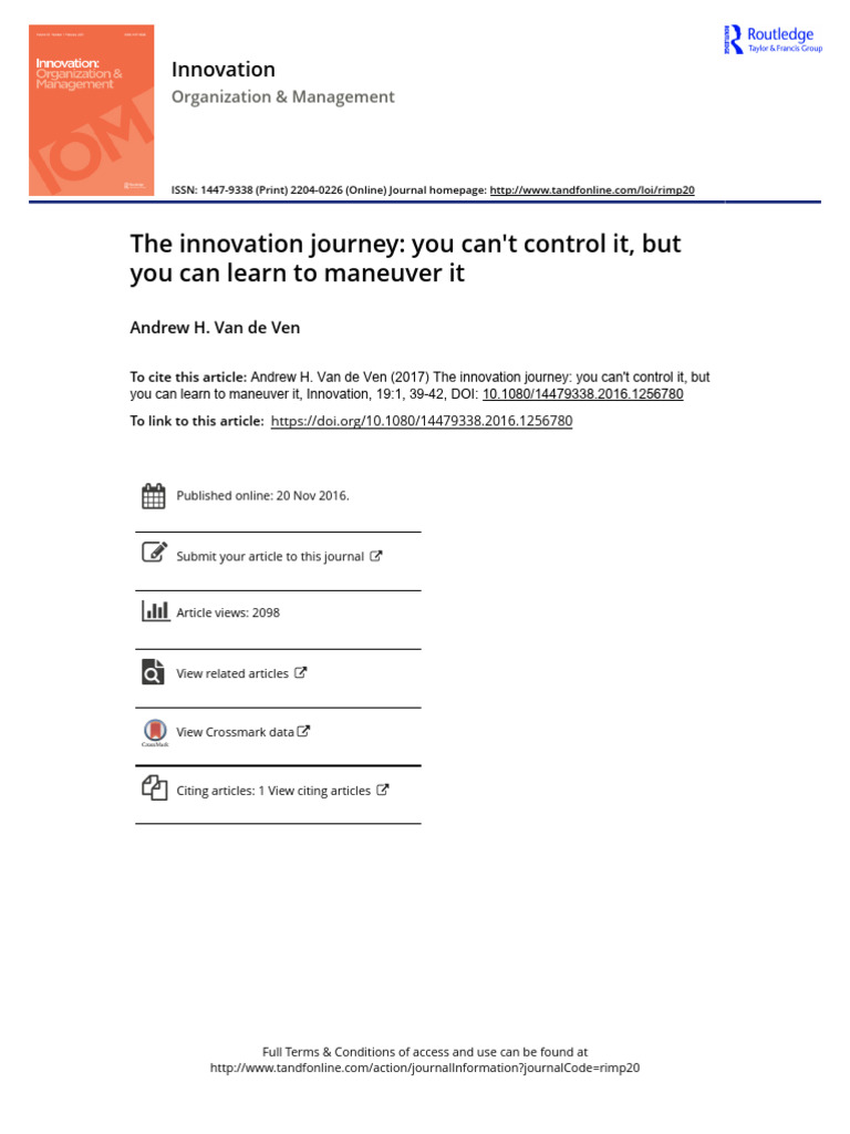 The Innovation Journey - You Can't Control It, But You Can Learn To ...