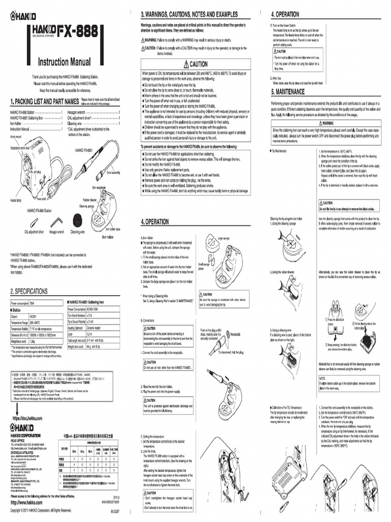 Hakko FX888 | PDF