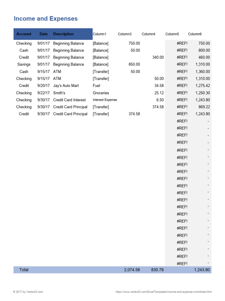 Income Expense Worksheet | PDF | Credit Card | Spreadsheet